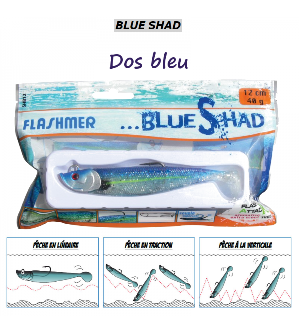 BLUE SHAD FLASHMER Couleur Dos Bleu Taille 8 cm